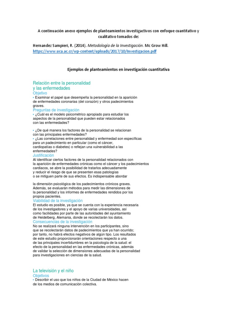 Ejemplos de Planteamientos Cuali y Cuanti | PDF | Abuso sexual | Sicología