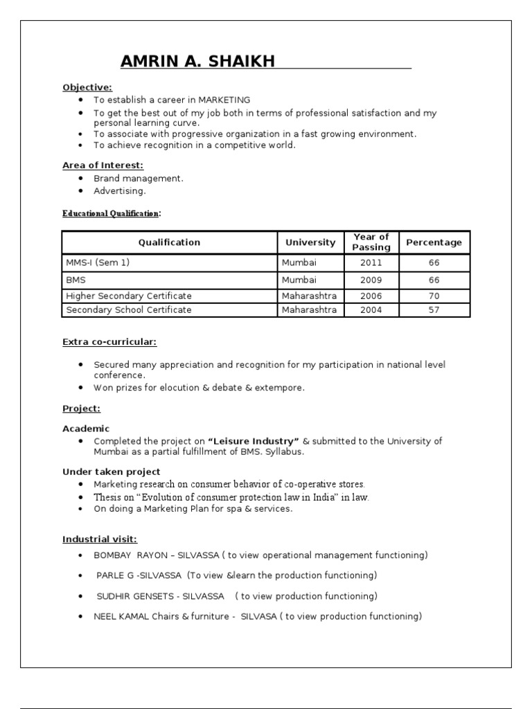Amrin Resume | PDF