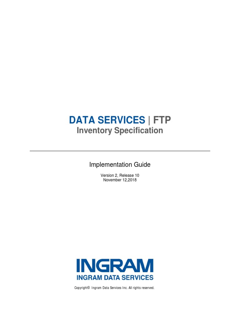 Data Services: Inventory Specification | PDF | Computer File | Databases