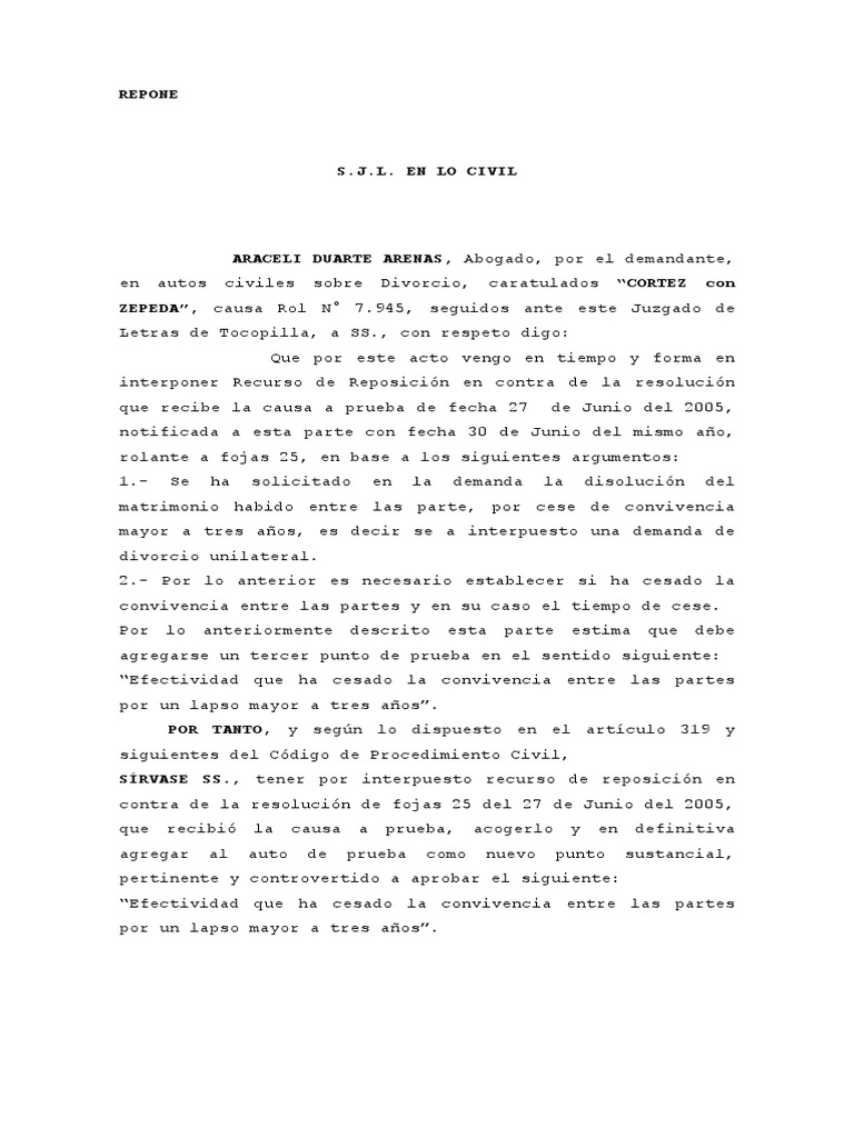 Repone Auto de Prueba | PDF