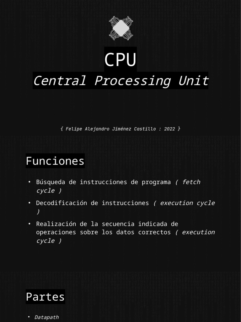 Funciones y Componentes de la CPU | PDF | Unidad Central de ...