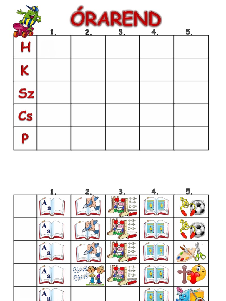 Képes Orarend Ragasztani | PDF