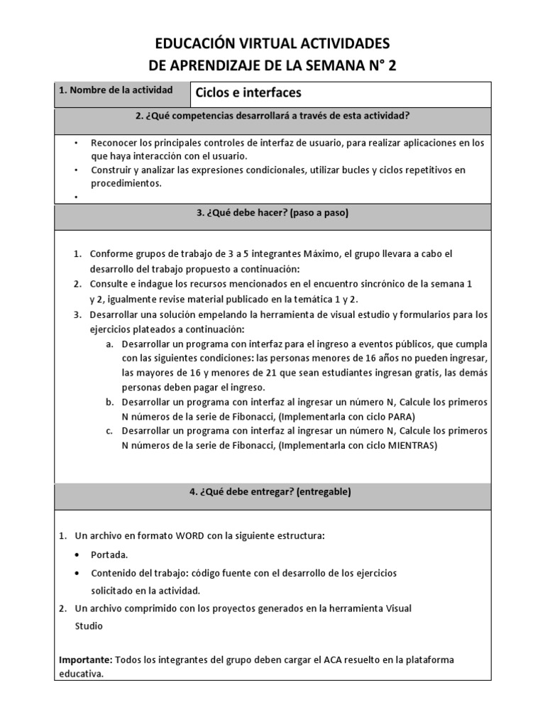 Actividad Semana ACA 1 | PDF | Programa de computadora | Programación