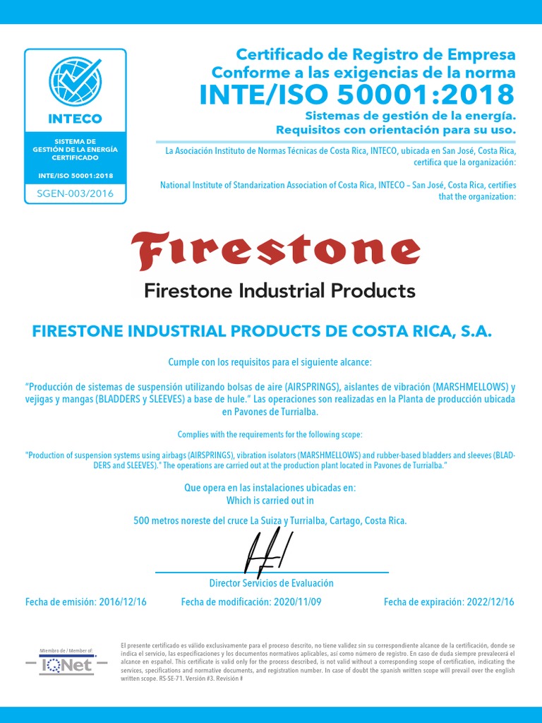 ISO 50001 FSIP CostaRica - PDF Expire 121622 | PDF