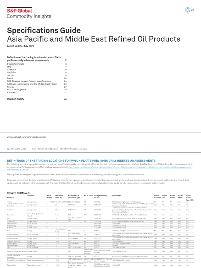 Specifications Guide: Asia Pacific and Middle East Refined Oil Products ...