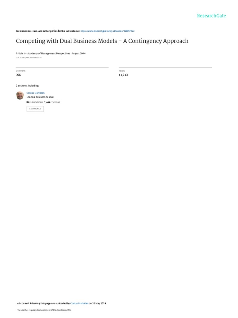 Competing with Dual Business Models | PDF | Business Model | Brand