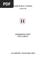 Admission Test Paper Grade 1 | PDF