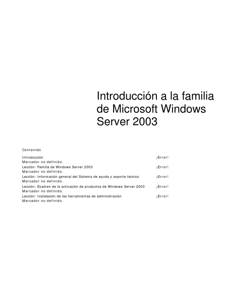Introduccion A La Familia de Microsoft Windows Server 2003 | PDF | Directorio Activo | Microsoft