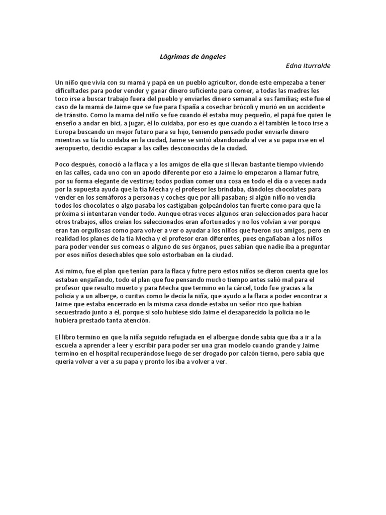 Lágrimas de Ángeles. Libro Completo | PDF