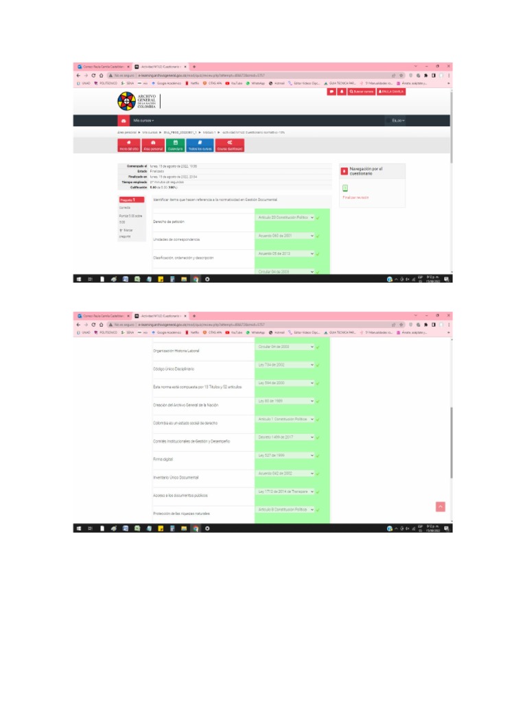 Actividad M1U2 Cuestionario Normativo | PDF