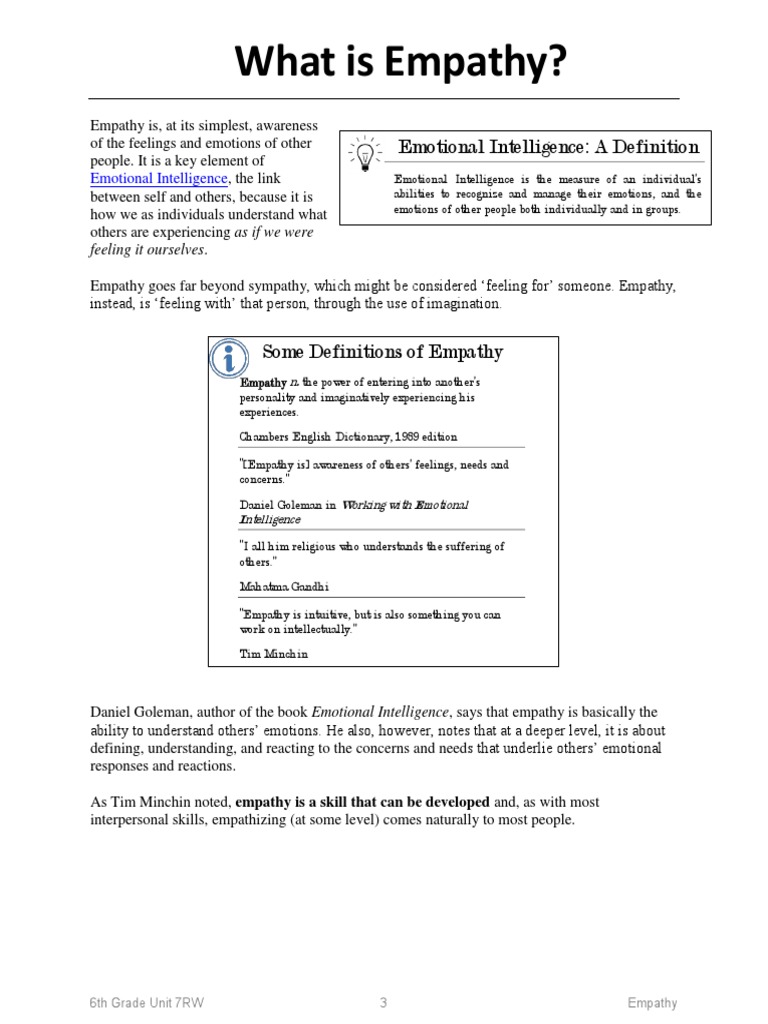 What is Empathy? Understanding Others' Feelings | PDF | Empathy ... What is Empathy? Understanding Others' Feelings | PDF | Empathy ...