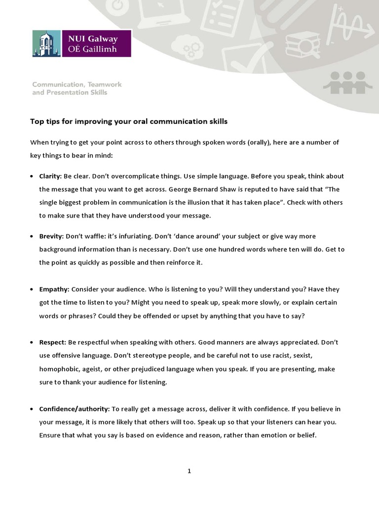 Top Tips Oral Communication Skills PDF Jokes Communication