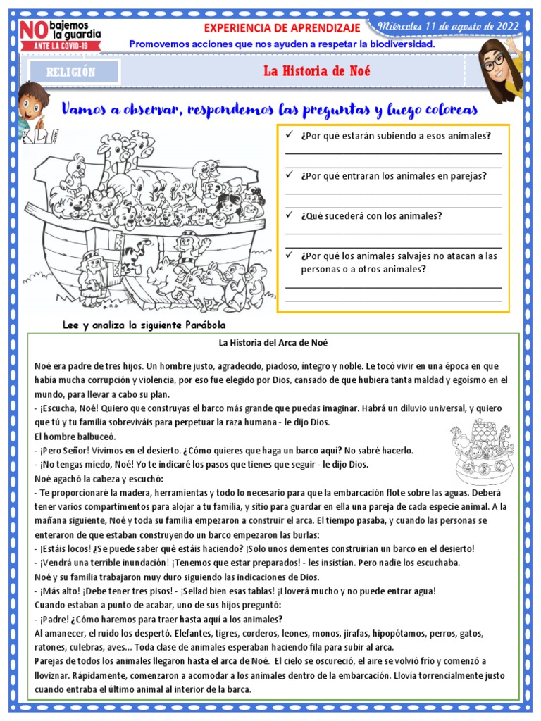D4 A2 FICHA La Historia de Noé | PDF | Noé | Arca de Noé