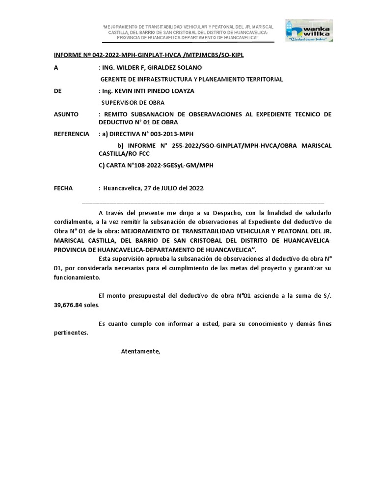 Informe de Aprobacion de Adicional de Obra | PDF | Presupuesto | Hormigón Informe de Aprobacion de Adicional de Obra | PDF | Presupuesto | Hormigón