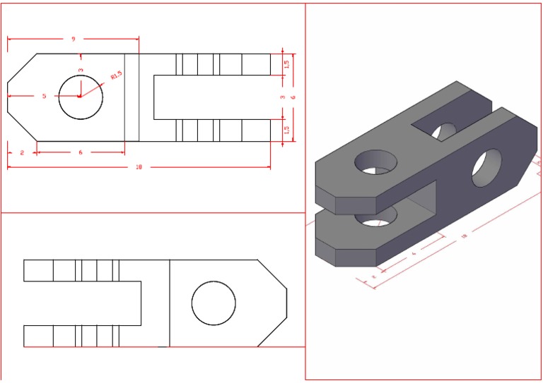 Prac.10 Dibujo Mecanica 3D | PDF