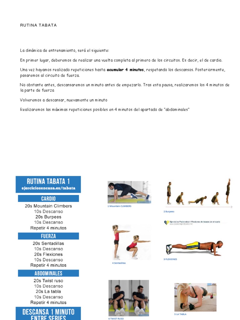 Método Tabata Rutina | PDF