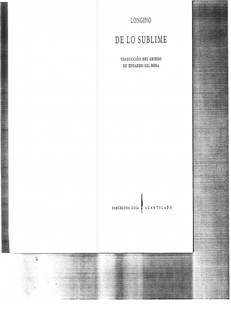 De Lo Sublime de Longino | PDF