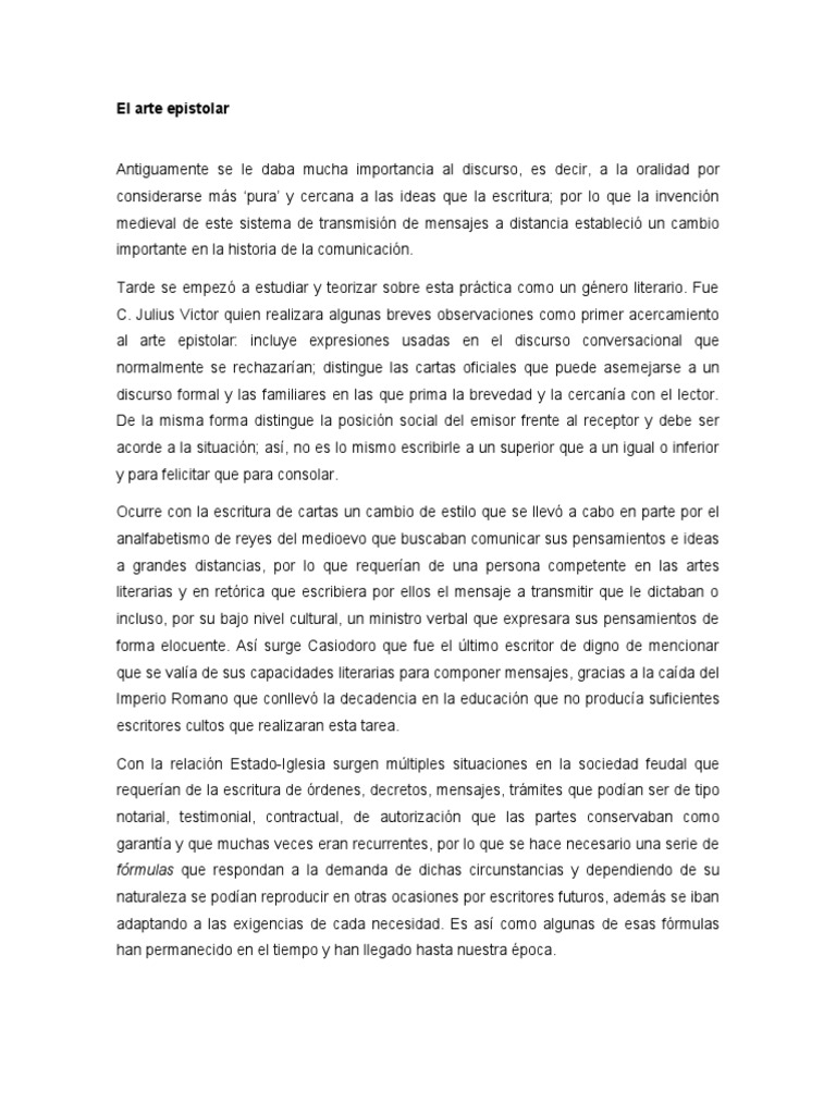 El Arte Epistolar | PDF | Retórica | Epístola