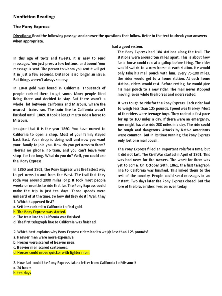 Week 4 Reading | PDF | Pony Express