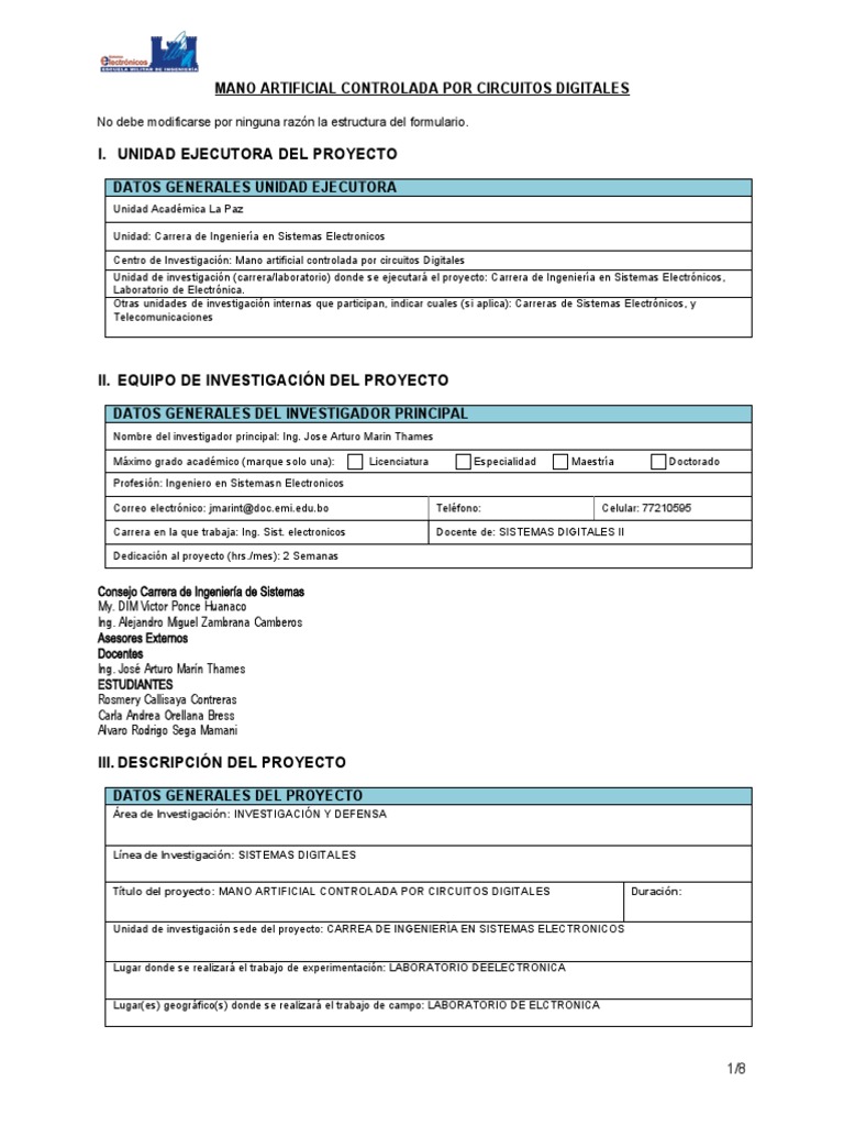 Modelo Documento Proyecto de Investigacion Openhouse2022 | PDF | Arduino | Periférico