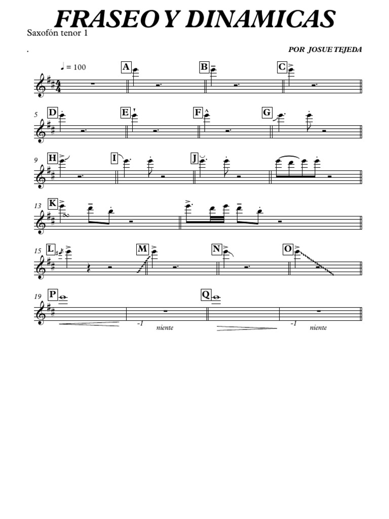 Articulaciones - Saxofón Tenor 1 | PDF