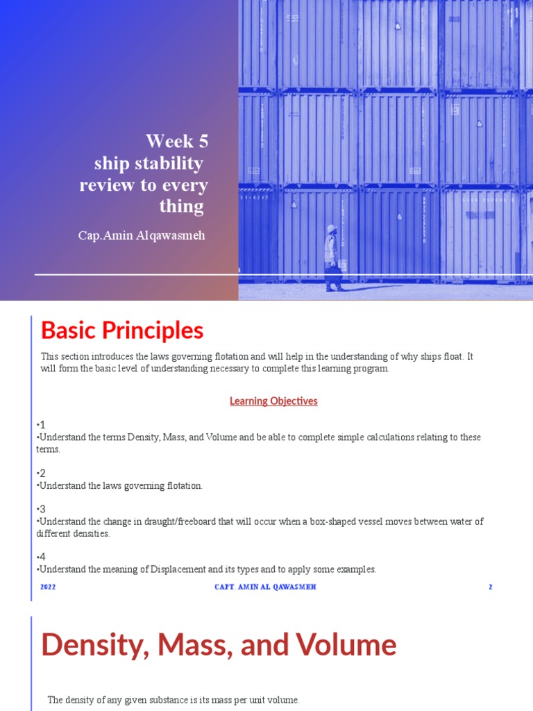 Understanding Ship Stability Principles | PDF | Tonnage | Buoyancy