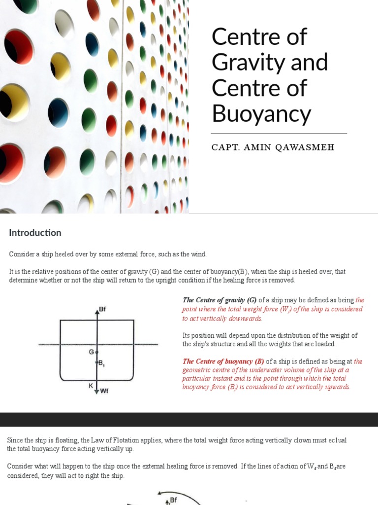 Ship Stability: Gravity vs Buoyancy | PDF | Buoyancy | Ships