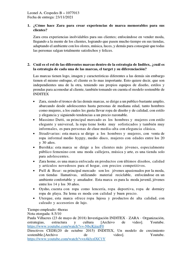 Caso Zara - Leonel A. Cespedes B. - 1077013 | PDF | Marca | Publicidad