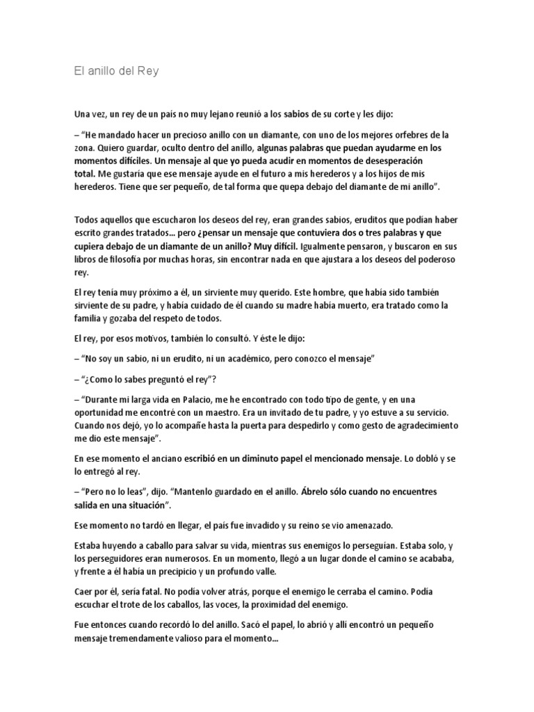 El Anillo Del Rey | PDF | Las emociones