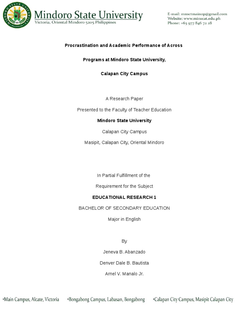 Procrastination and Academic Performance | PDF | Professional Skills | Procrastination