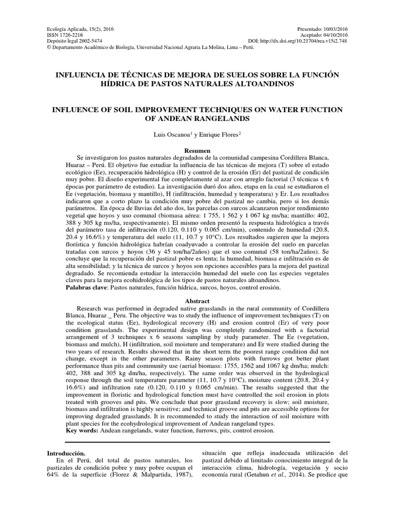 Oscanoa y Flores | PDF | Suelo | Agua
