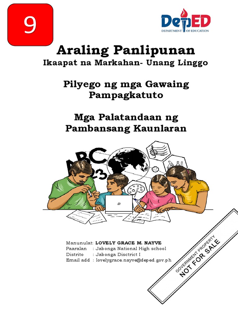 Q4 - AP9 - Week 1 - Mga Palatandaan NG Pambansang Kaunlaran | PDF