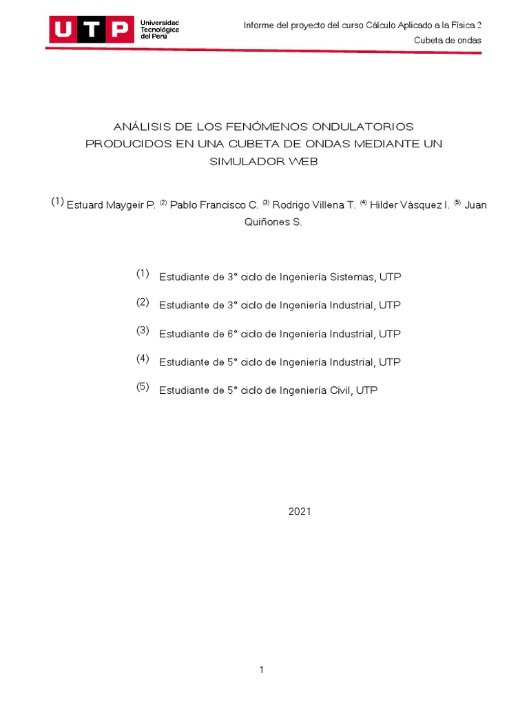 Caf 2 Proyecto Final | PDF | Olas | Resistencia Eléctrica y Conductancia