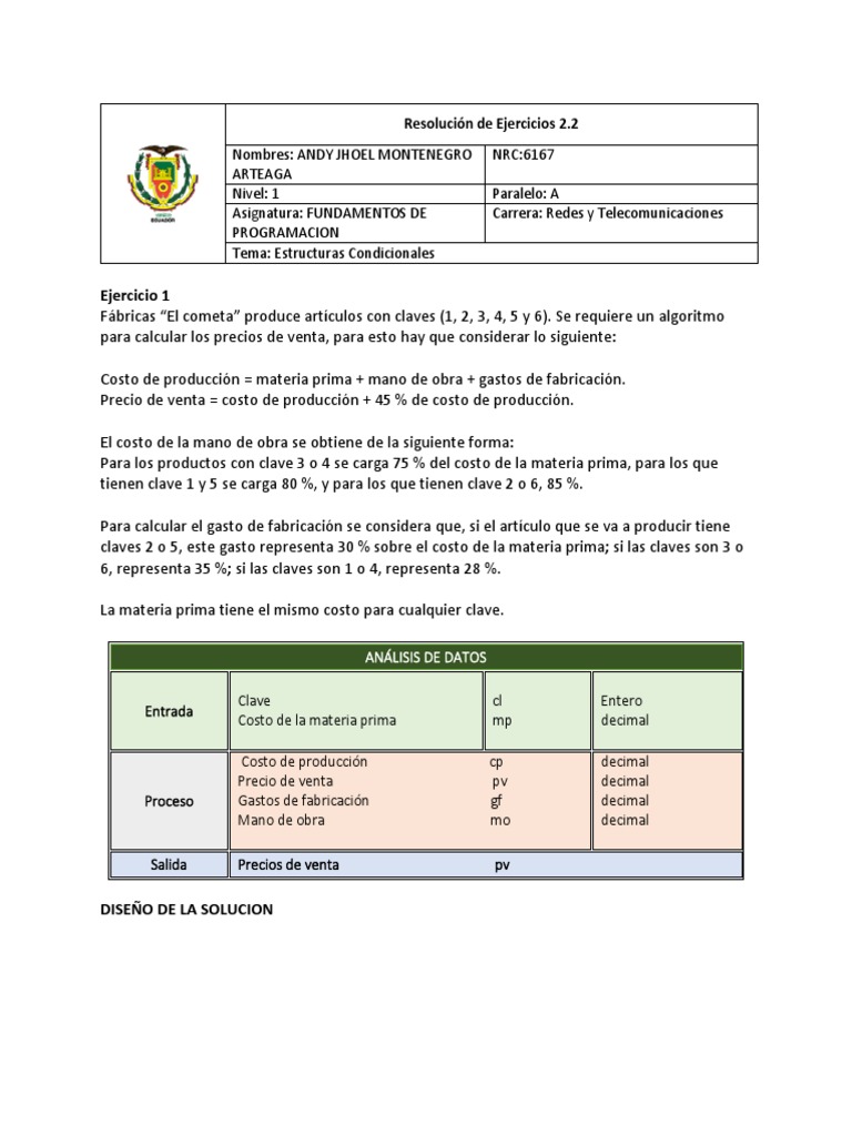Deber 2.2 | PDF | Programación de computadoras | Informática