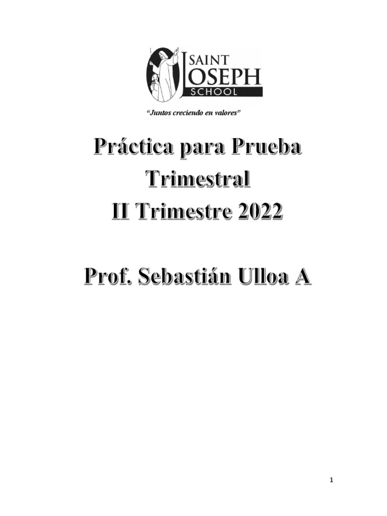 Práctica para Prueba Trimestral Matemática 10mo | PDF | Función (Matemáticas) | Análisis