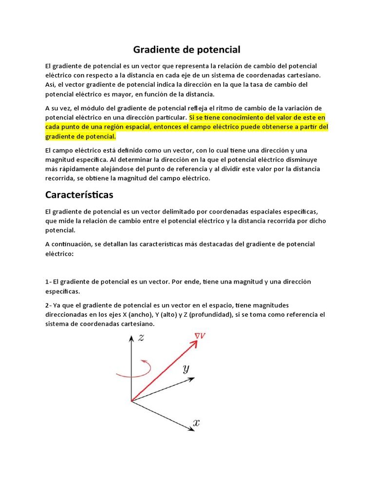 Gradiente de Potencial Eléctrico | PDF | Degradado | Vector Euclidiano