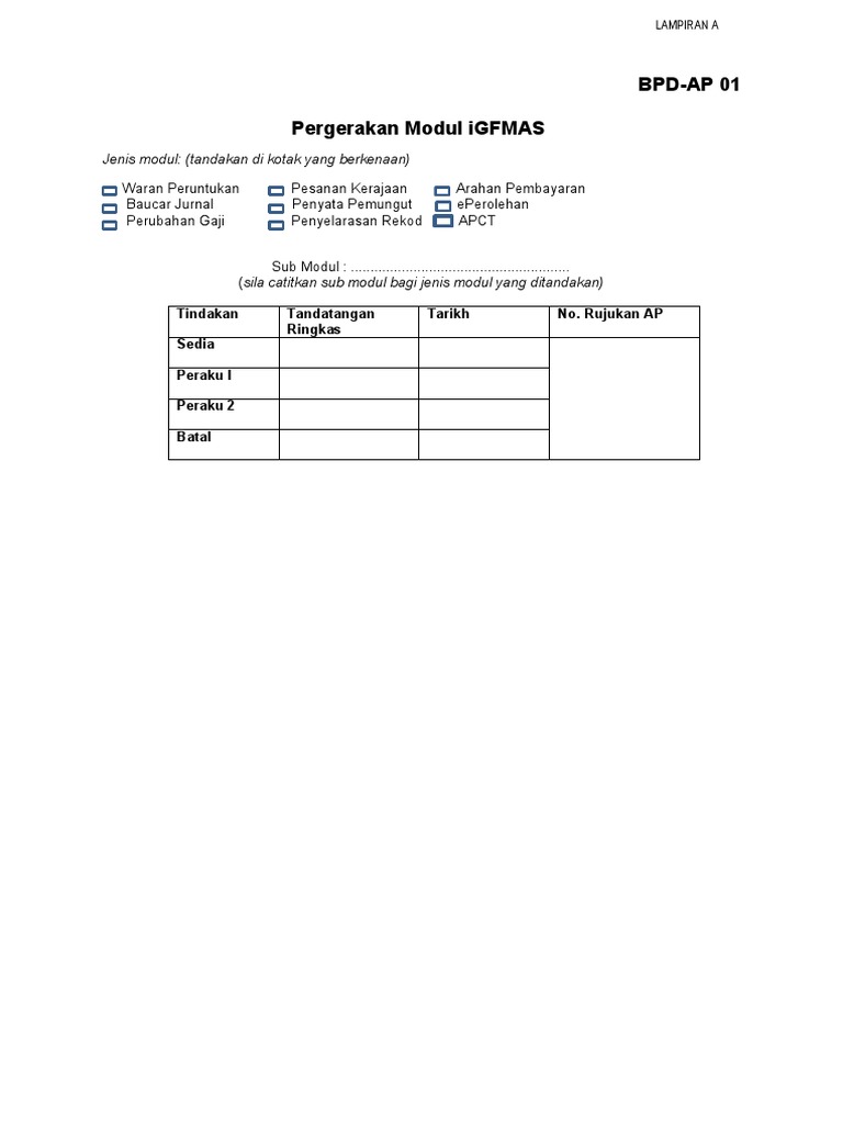 BPD - AP01 PERGERAKAN MODUL iGFMASdocx | PDF