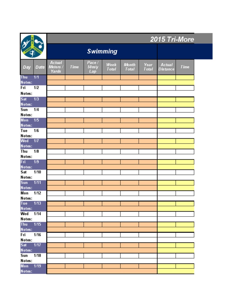 Triathlon Training Log Sample | Download Free PDF | Formula Racing ...