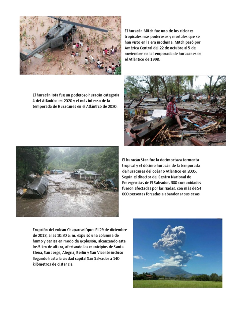 Huracán Mitch: Impacto en El Salvador 1998 | PDF | Ciclones tropicales ...