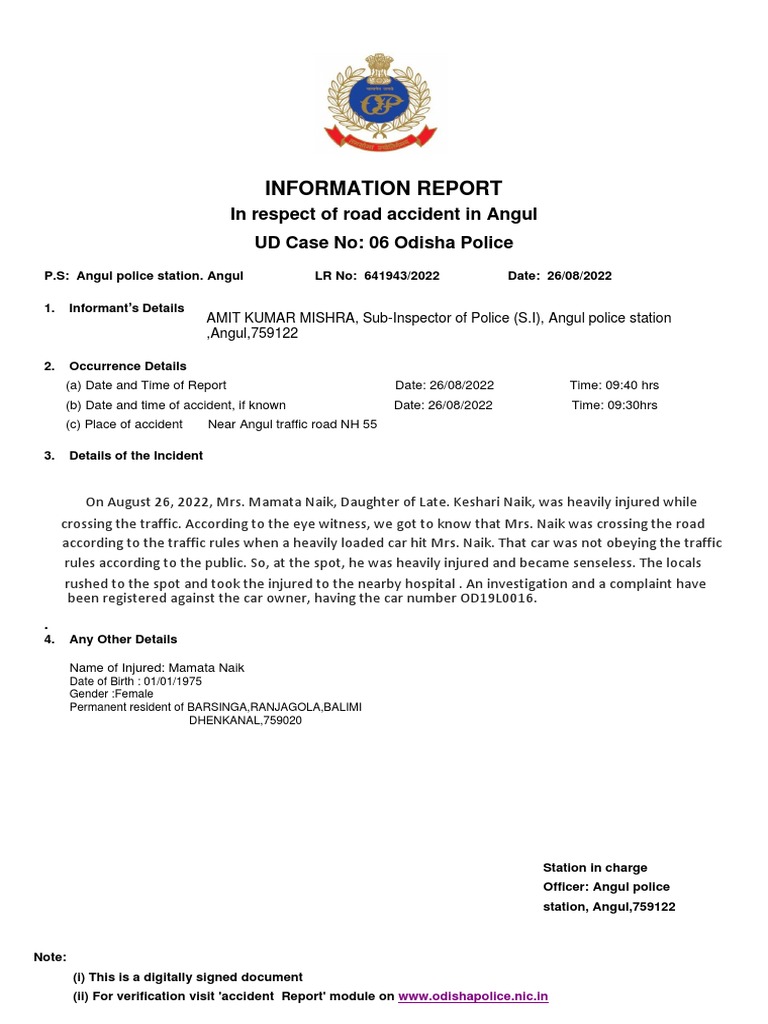 First Information Report (Mamata Naik) | PDF | Common Law | Legal Action