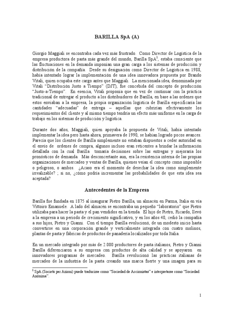 Jmaradei Caso Barilla | PDF | Pasta | Al por menor