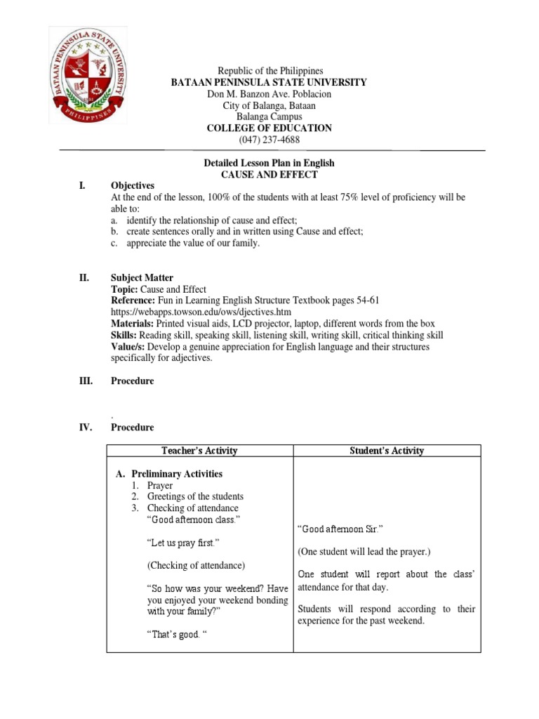 Grade 2 Cause and Effect Lesson Plan | PDF | Lesson Plan | Love