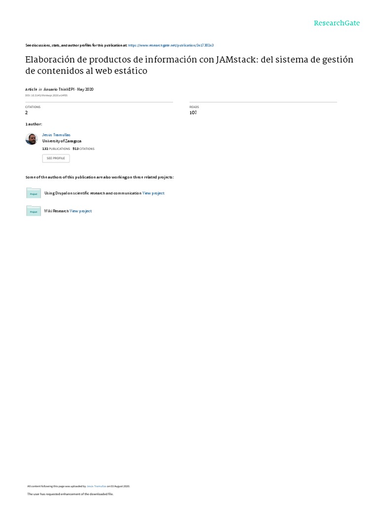 Productos de información con JAMstack | PDF | Red mundial | Internet y web