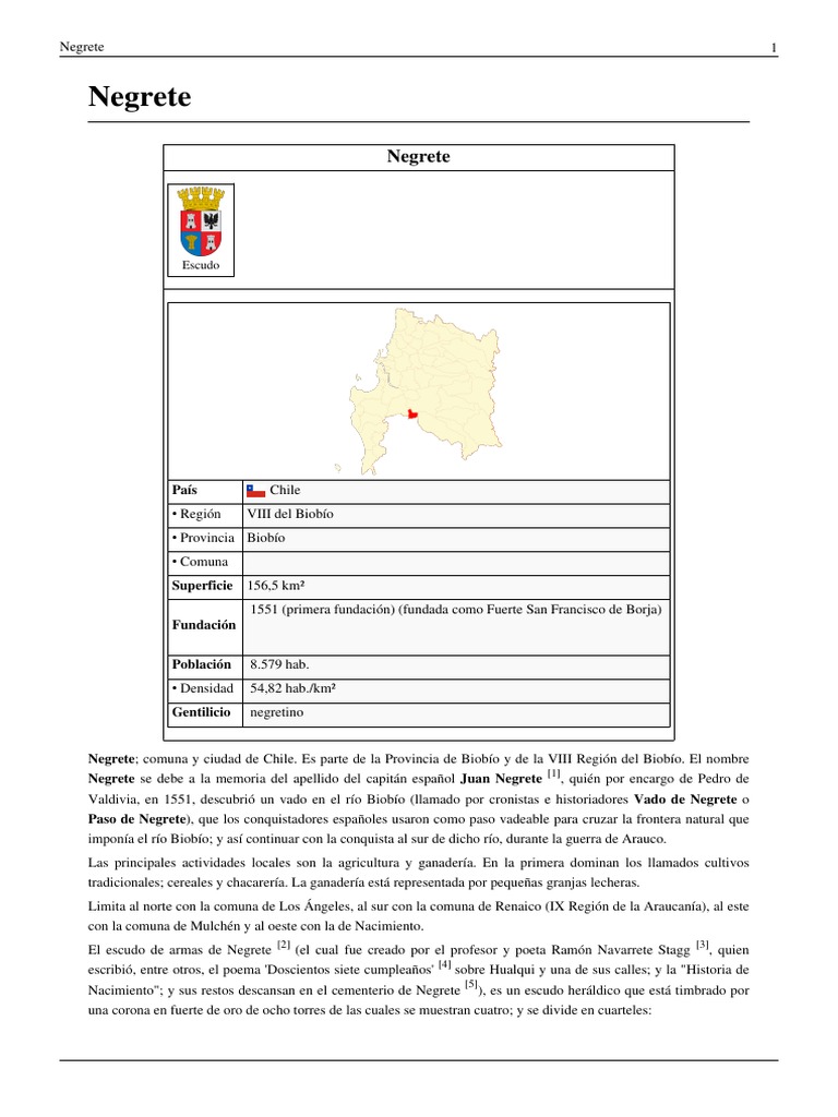 Negrete: Historia y Datos Clave de Chile | PDF | Chile