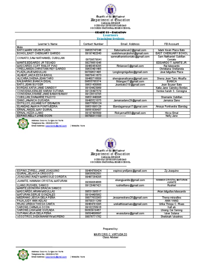 Department of Education: Learners Tracking System | PDF