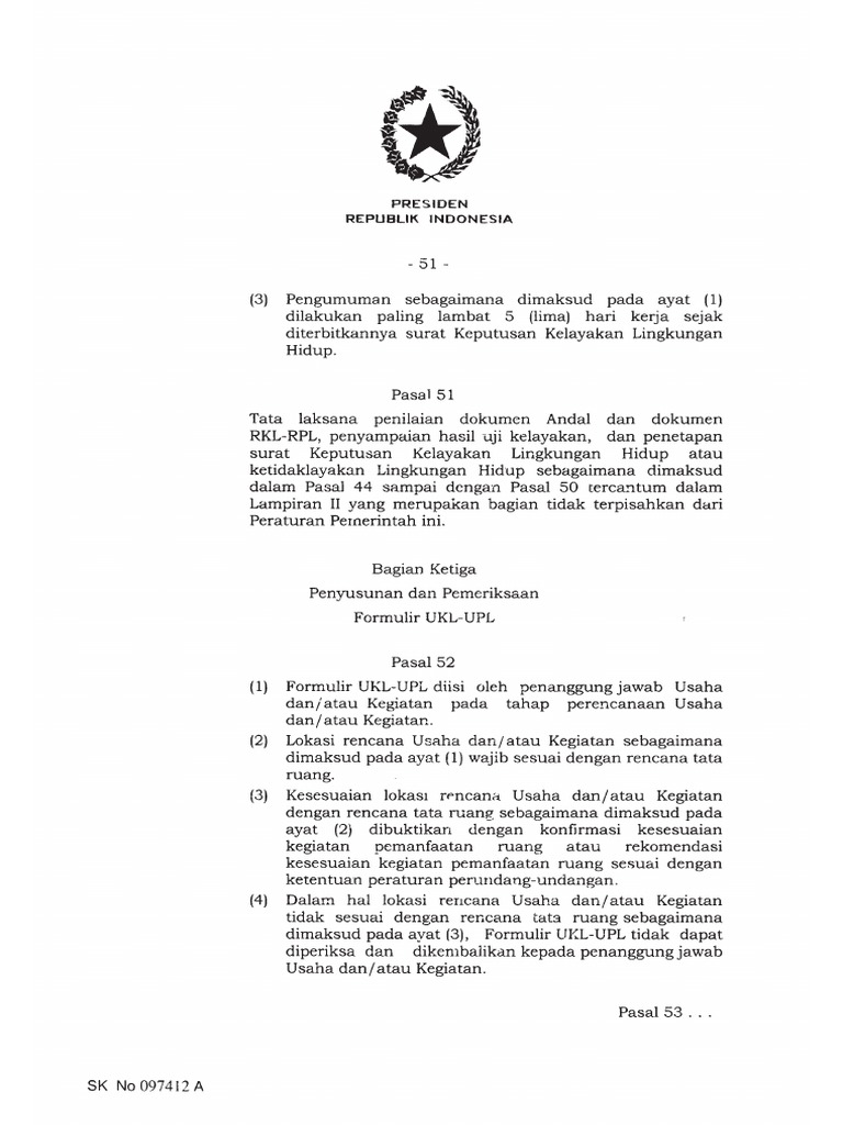 Penyusunan Dan Pemeriksaan Formulir UKL-UPL (PP No 22 Tahun 2021) | PDF