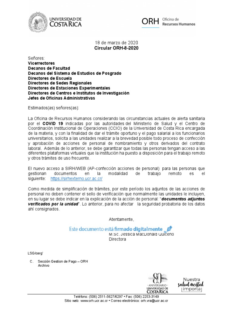 Circular ORH 8 2020 | PDF
