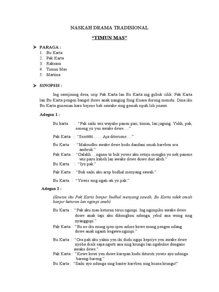 Naskah Drama Tradisional | PDF