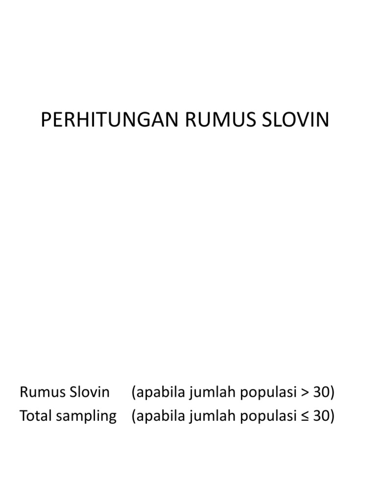 Perhitungan Rumus Slovin | PDF