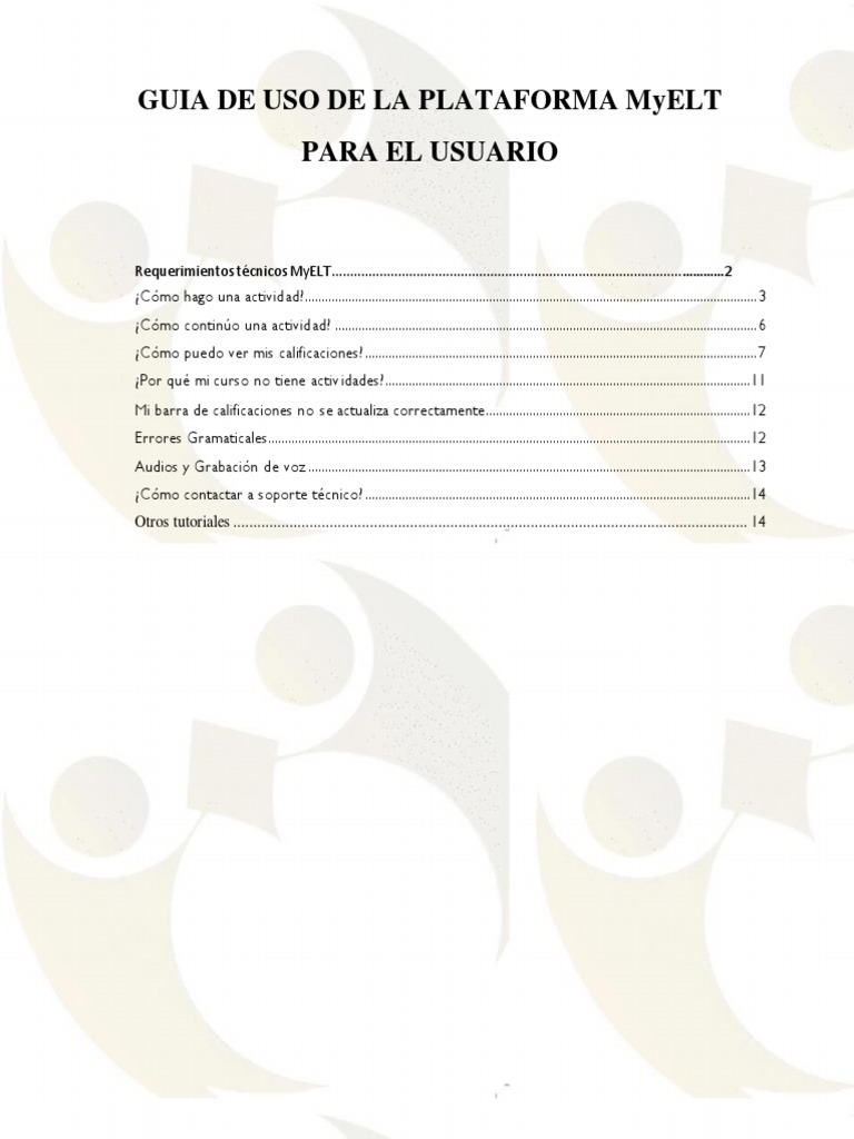 Guía Uso de La Plataforma MyELT | PDF | Ios | Microsoft Windows